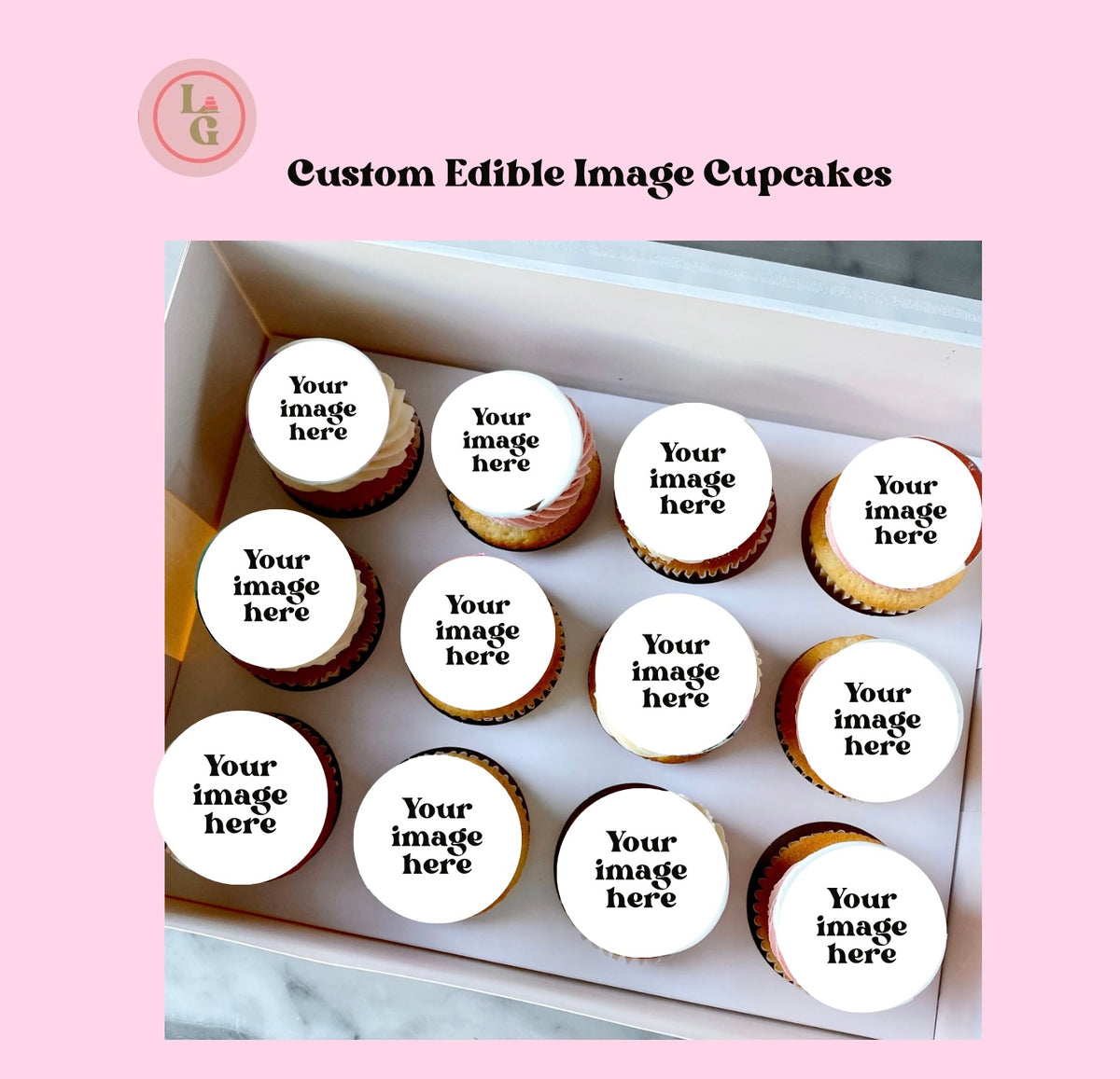 Custom Edible Image Cupcakes – Le Gateau Bakeshop